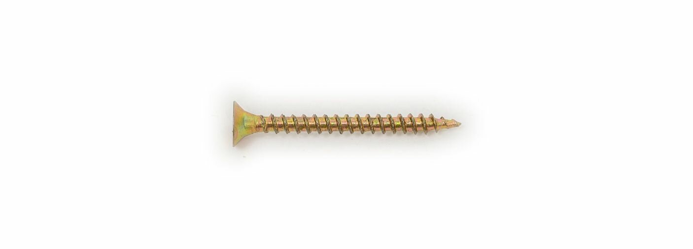 Универсальный саморез STEELREX потайной, шлиц Pz, жёлтый цинк 2.5x25 мм, коробка 400 шт. 0125025025B500040064
