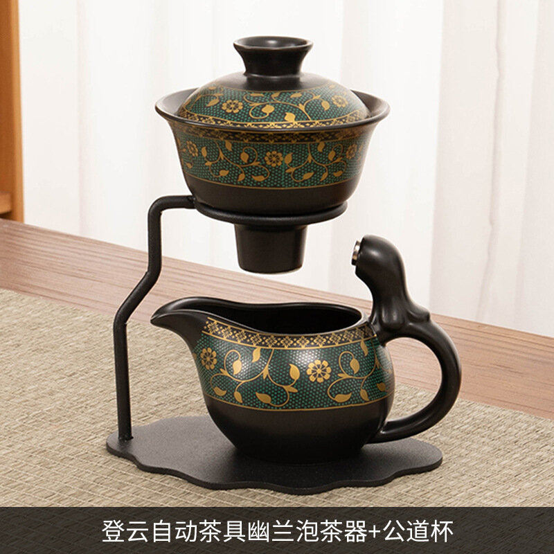 Стеклянный чайный набор для домашнего использования, магнитный полуавтоматический инструмент для заваривания чая, офисный набор чашек и чайника для кунг-фу