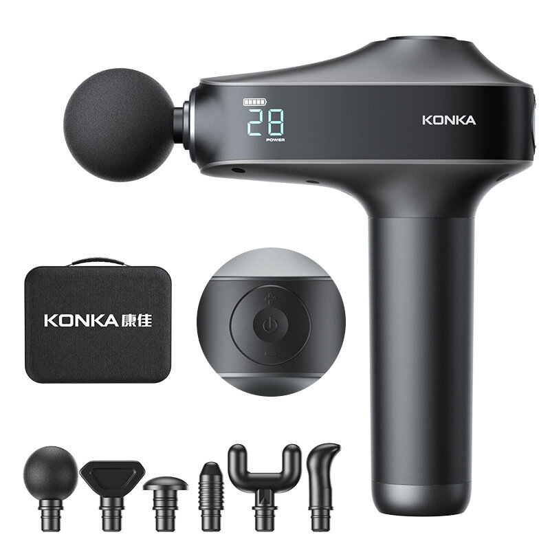 Массажер для мышц Konka Fascia Gun, спортивный массажер для шеи, электрический ударный массажер, домашнее фитнес-оборудование, массажер для фасции