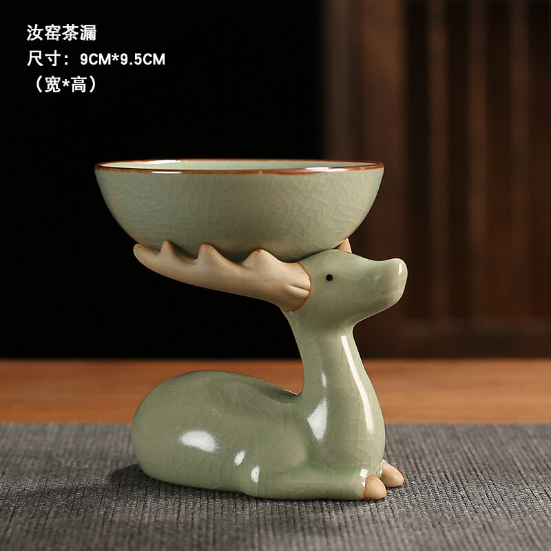 Чайный домик Ru Kiln, открытая ломтиковая банка, может быть поднята, чистый цвет, керамическое украшение для чайного стола, имитация яйца, чайное искусство, декор, поднос для чая Tianqing