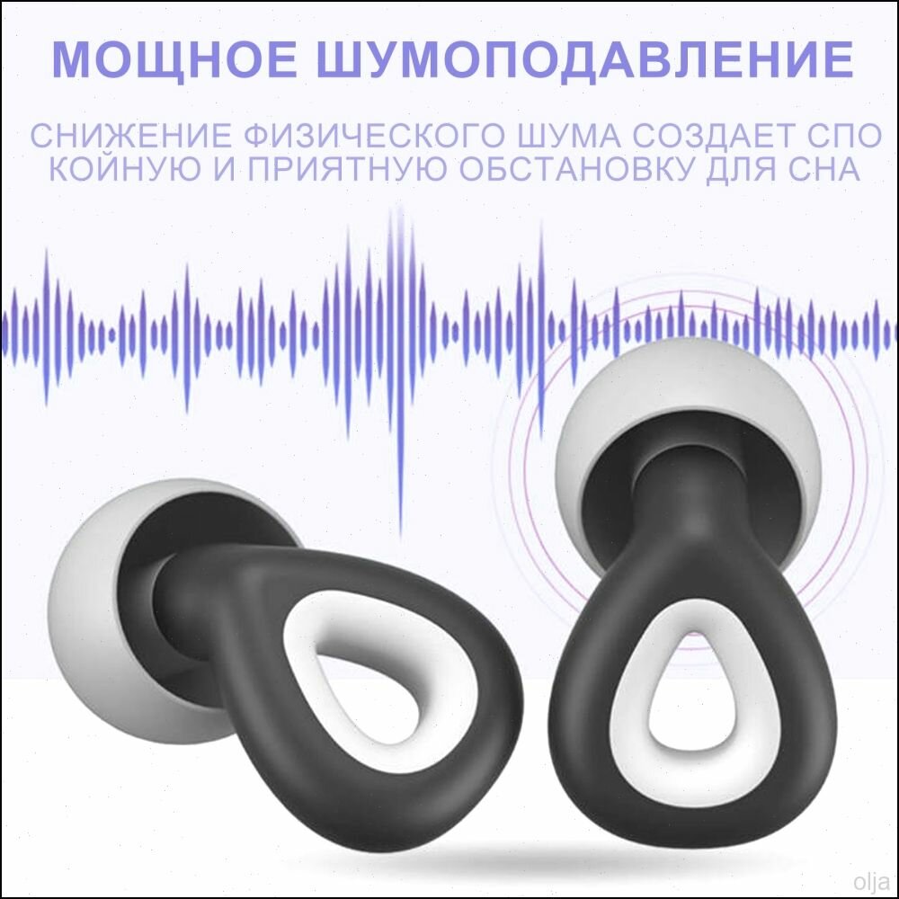 Беруши Xiaomi для сна с шумоподавлением 3 пары силиконовые детские и взрослые