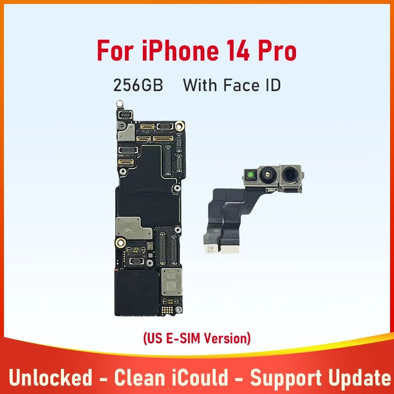 Полная рабочая материнская плата для iPhone 14 Pro 14 Pro Max 14 Plus, разблокированная материнская плата 128g 256g 512g, чистая логическая плата iCloud 14p 256g face id