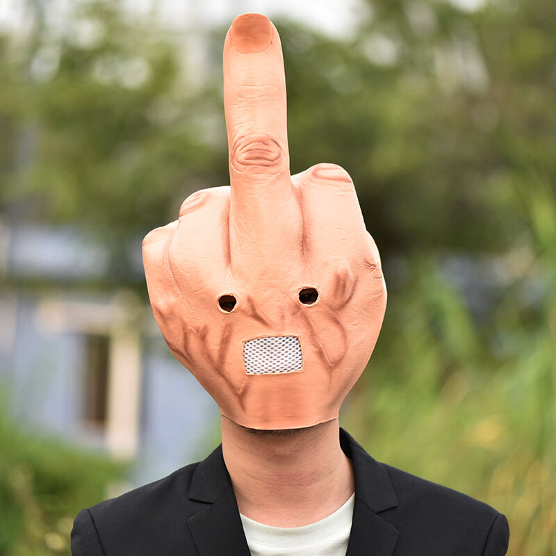 Маска для Хэллоуина с насмешкой на средний палец, шутка для бара, DJ, забавные аксессуары