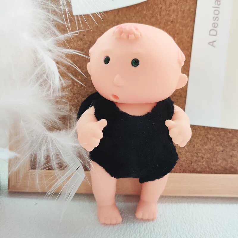 Виниловая кукла Реборн с большими глазами 13 см Small Eyed Black