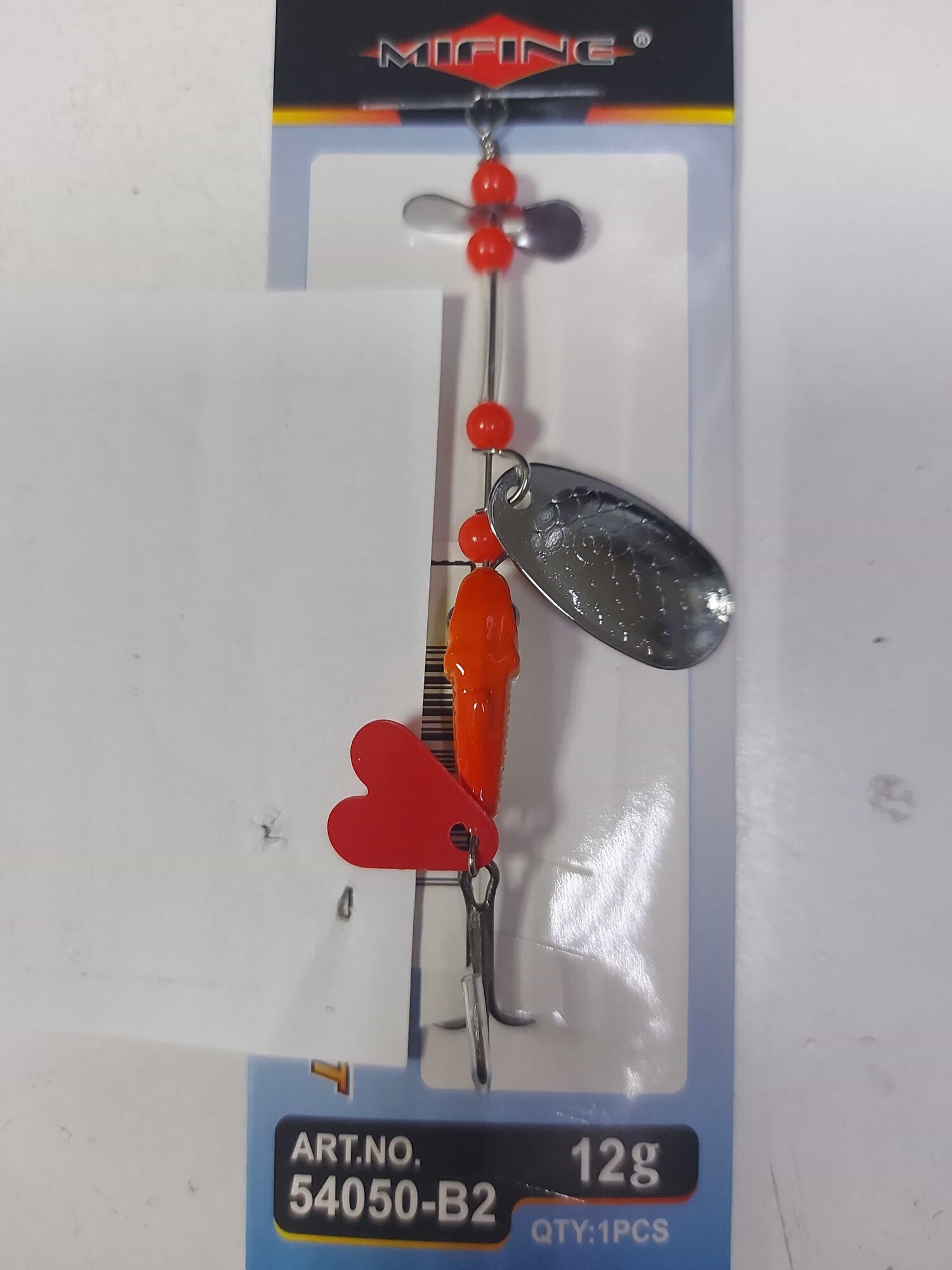 Блесна вращ. MIFINE 54050-B2 с рыбкой 12гр желтая