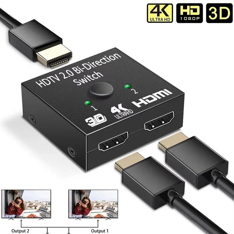 Awkanger 4K HDMI разветвитель 1x2/2x1