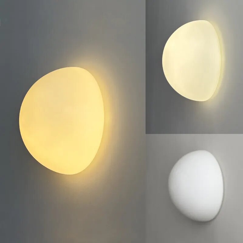 Молочный белый стеклянный светодиодный свет современный простой скрытый базовый полукруглый круглый настенный свет коридор коридор вход спальня лампа для изголовья кровати