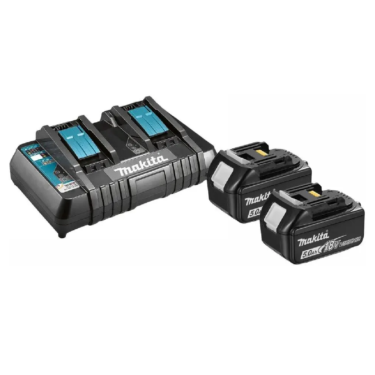 Аккумуляторная батарея Makita BL1850B 18В 5Ач Li-Ion, З/У в компл. 191L75-3, черный/синий