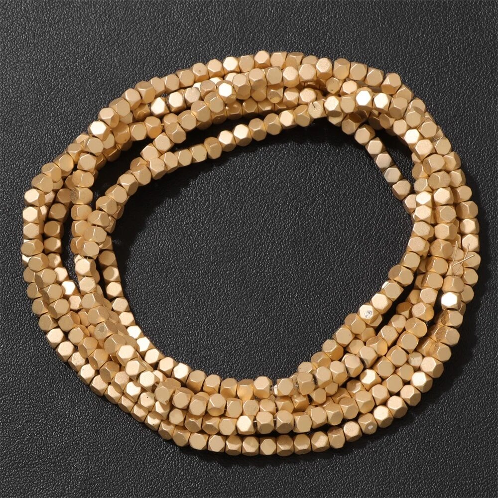 Граненая бусина из гематита 2,5-3 мм, 40 см NO.2