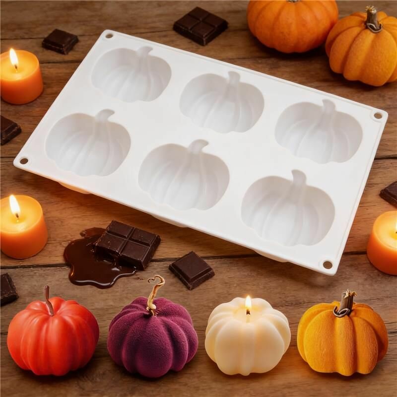 3 силиконовая форма в виде тыквы. Прочная форма в виде тыквенного торта для мыла, свечей, мороженого, кексов, желе, шоколада и предметов домашнего декора