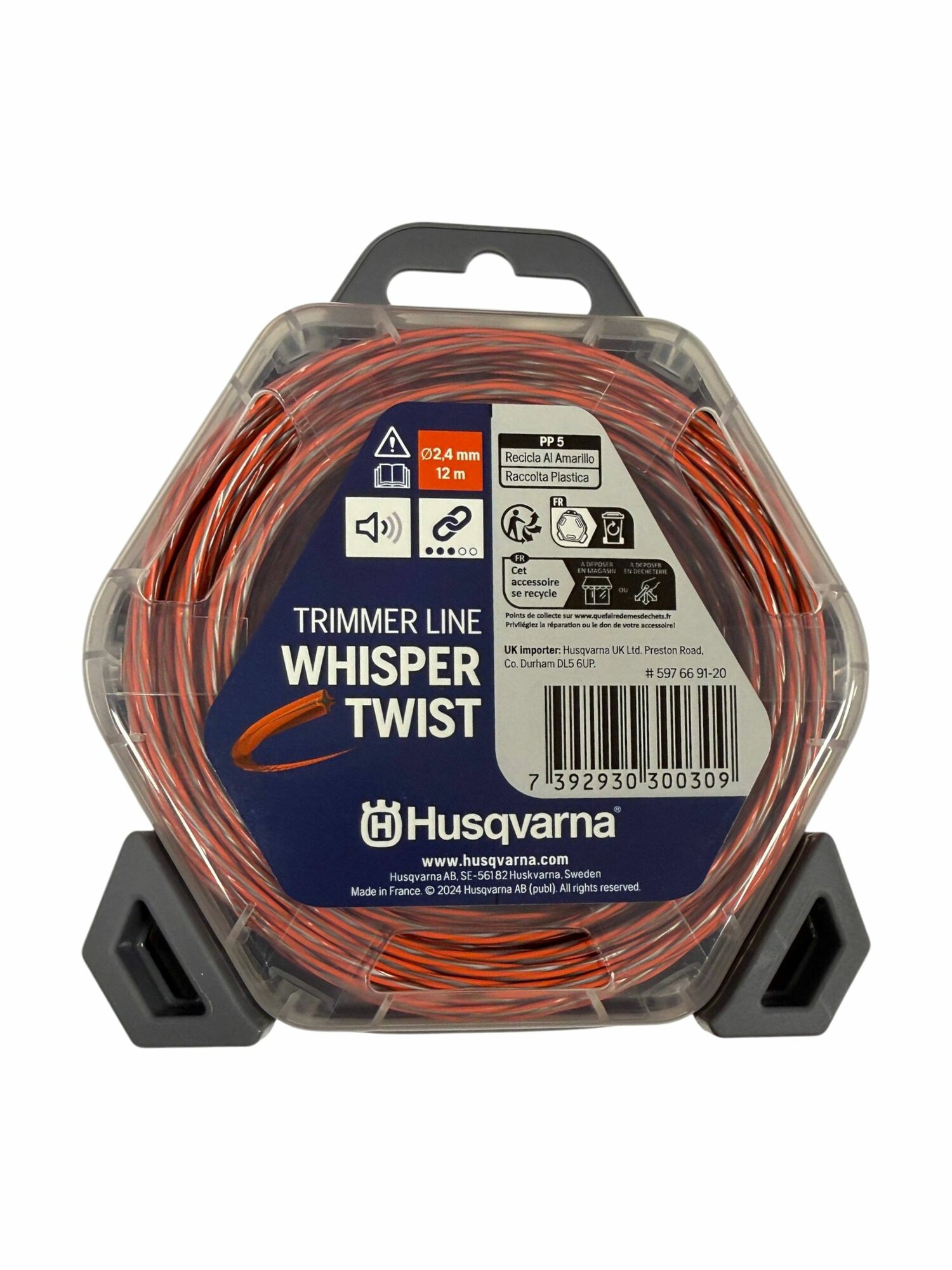 Леска триммерная HUSQVARNA 2,4 мм/12 м Whisper Twist 5976691-20