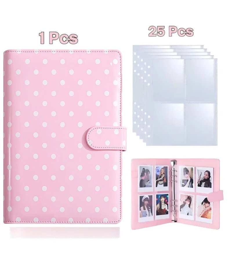 Папка для фотокарт A5 из искусственной кожи Pink-25 sheets