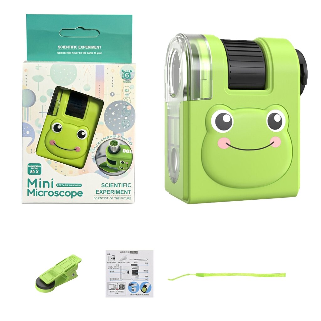 Детский Образовательный Микроскоп С Подсветкой и Многократным Увеличением Портативных Конструкций для Подарка Научным Открытиям