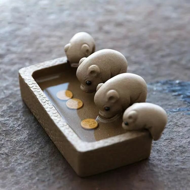 Фигурка для чайной церемонии Светло-коричневый, высота 4 см, длина 12 см