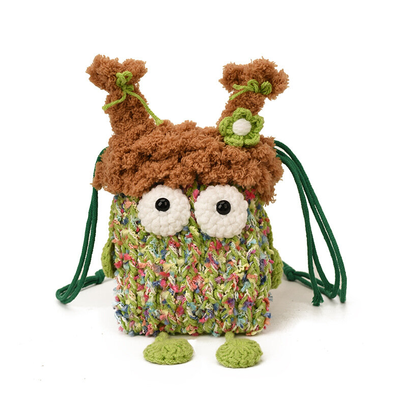 Милая и необычная женская сумка через плечо 2025 года, новая вязаная сумка на одно плечо, корейский стиль, мультяшная сумка в тренде