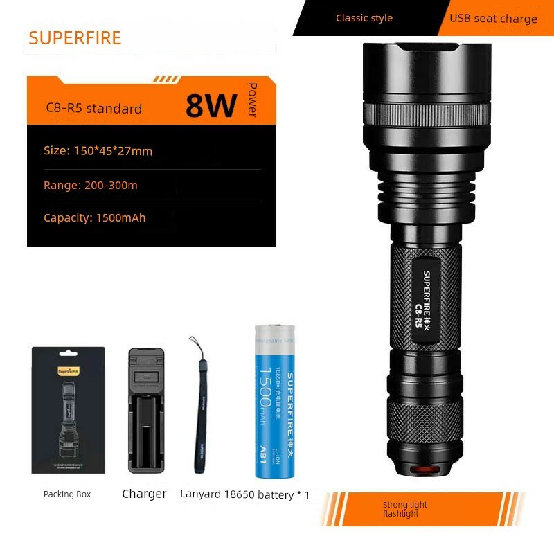 SupFire Shenhuo C8 мощный фонарик перезаряжаемый ультра-яркий многофункциональный светодиод дальнего действия небольшой