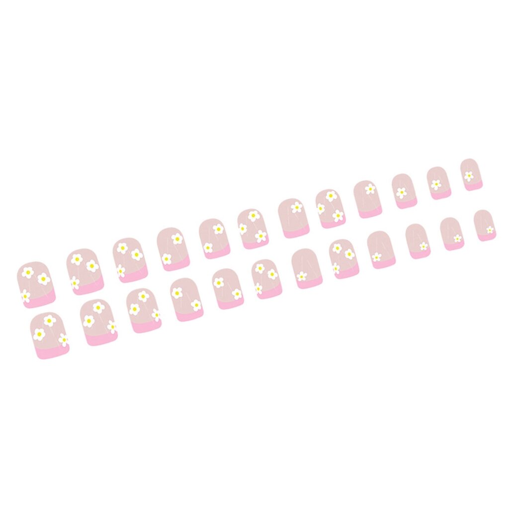 Квадратный Пресс на Ногте Глянцевая Накладная Наклейка на Ноготь в 12 Размерах, 24 Шт Французских Типсов для ногтей DIY Nail Art Decorations