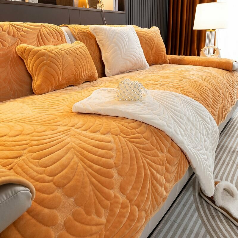 Мягкая подушка для дивана из молочного плюша, универсальная кожаная подушка для сидения, нескользящая, новая модель 2023 года, покрывало для дивана