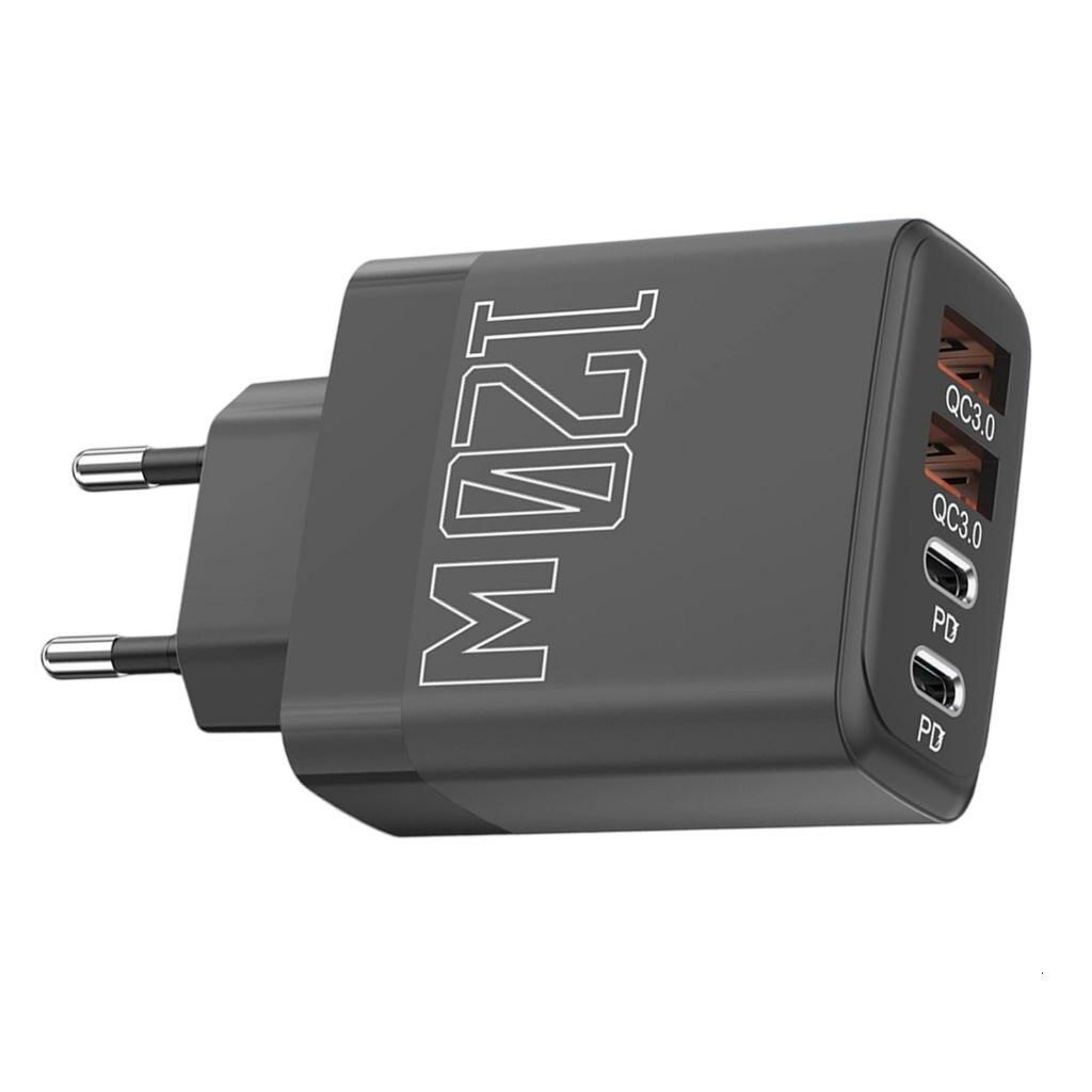 Адаптер питания 120 Вт с двумя USB-PD портами, Черный