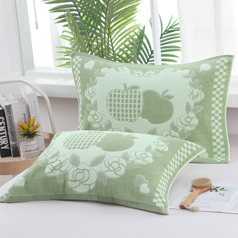 Набор подушек и полотенец из чистого хлопка, утолщенные и увеличенные, для взрослых, свадебные, полностью хлопковые, старинные махровые полотенца для дома, впитывающие пот