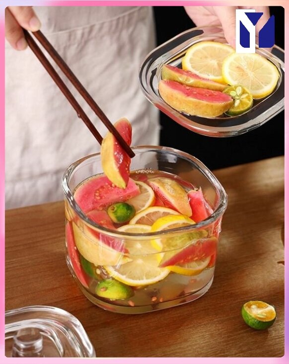 Самодельная прозрачная стеклянная банка для маринованных огурцов с ситечком, контейнер для ферментации, многоразовый домашний контейнер для хранения продуктов