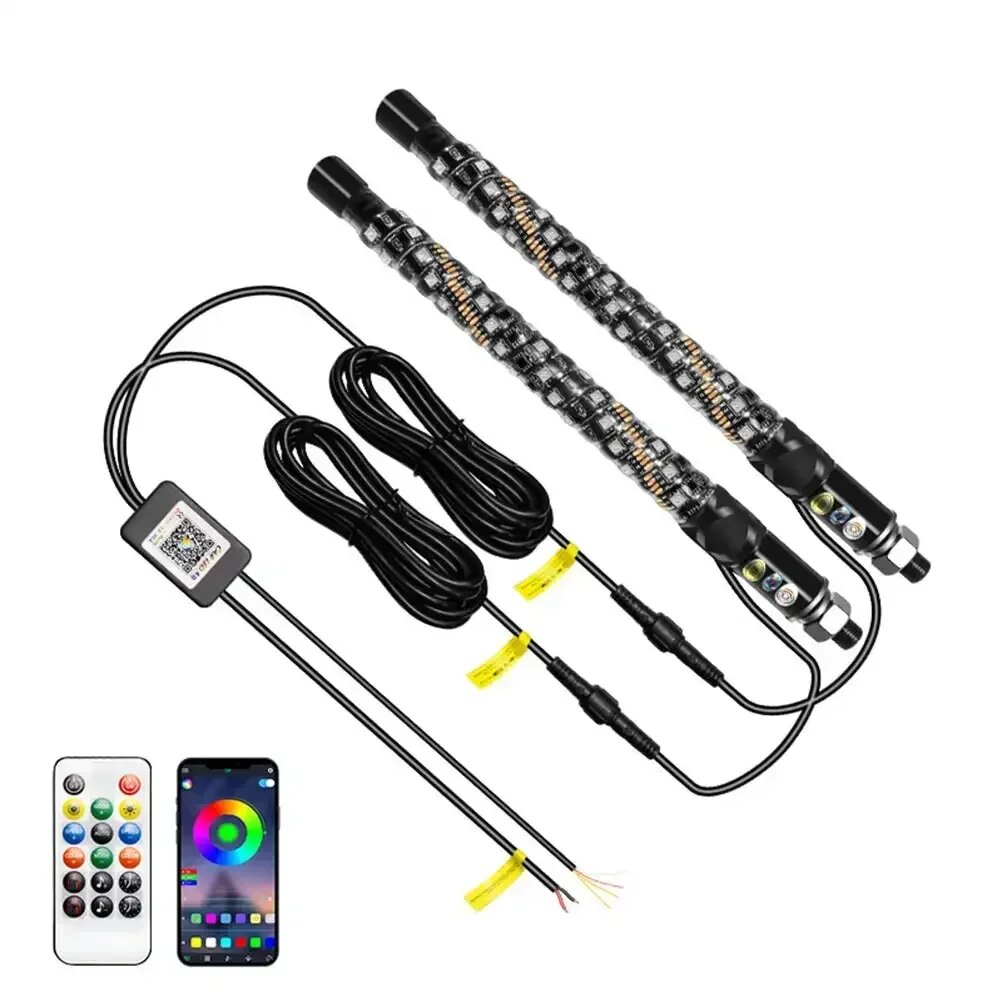 30 см/1 футов красочный флагшток спиральная антенна кнуты огни дистанционного управления светодиодные фонари флагштока для UTV ATV внедорожный грузовик песочный багги 04