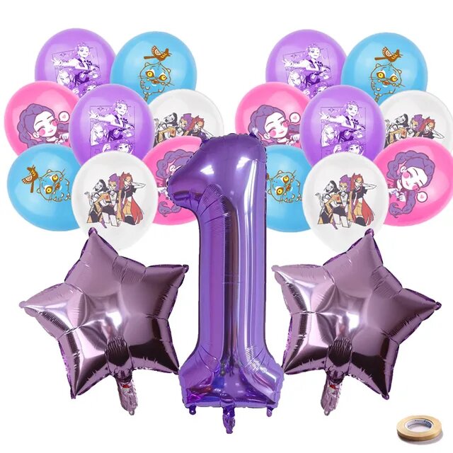 Набор из 19 воздушных шаров в корейском стиле «Охотник на демонов» для украшения дня рождения.