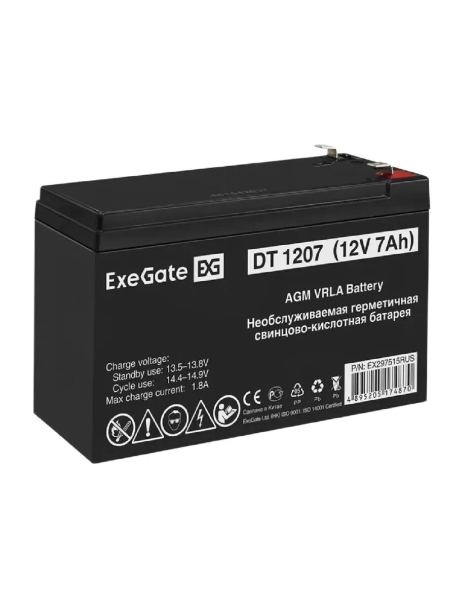 Аккумулятор для ИБП DT 1207 (12V 7Ah, клеммы F2)