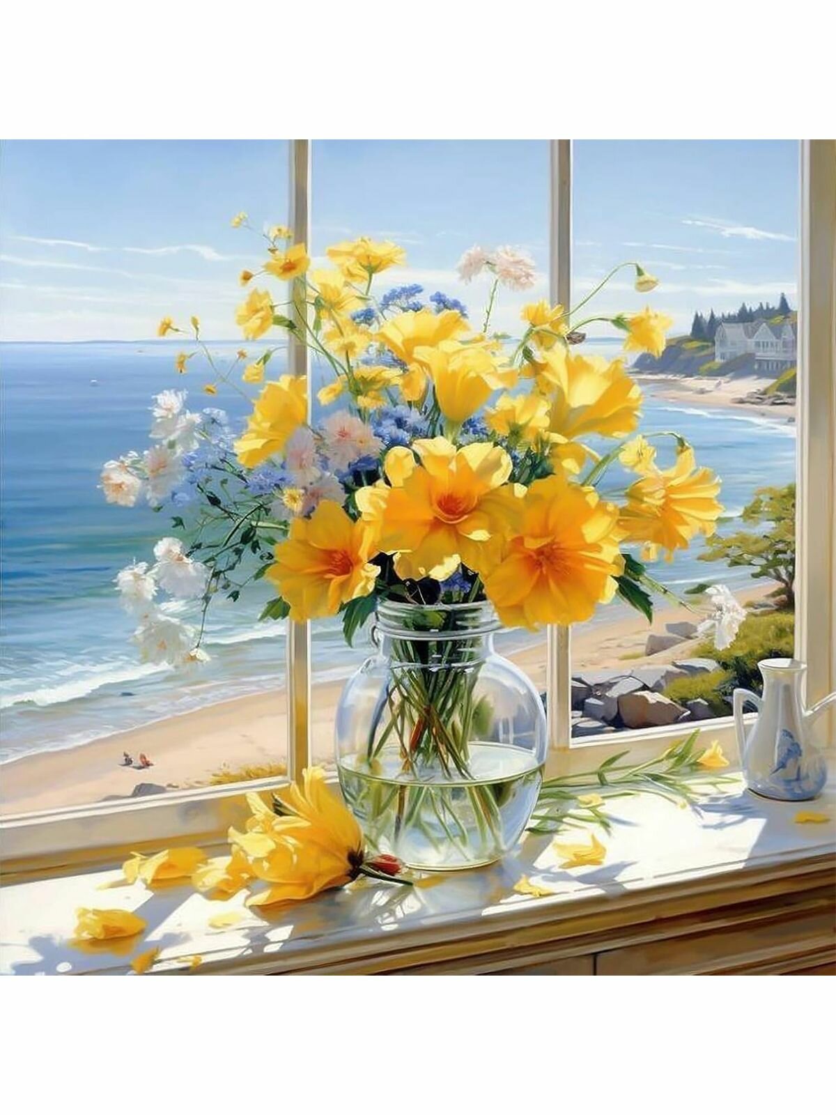 Цифровые холсты, холст 30x40cm, разработанный для начинающих взрослых, детей, полный комплект аксессуаров содержит краску, кисть, крючок