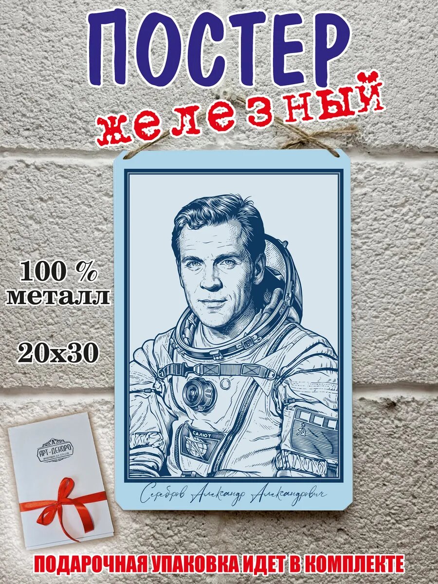 Серебров Александр портрет железный постер на стену