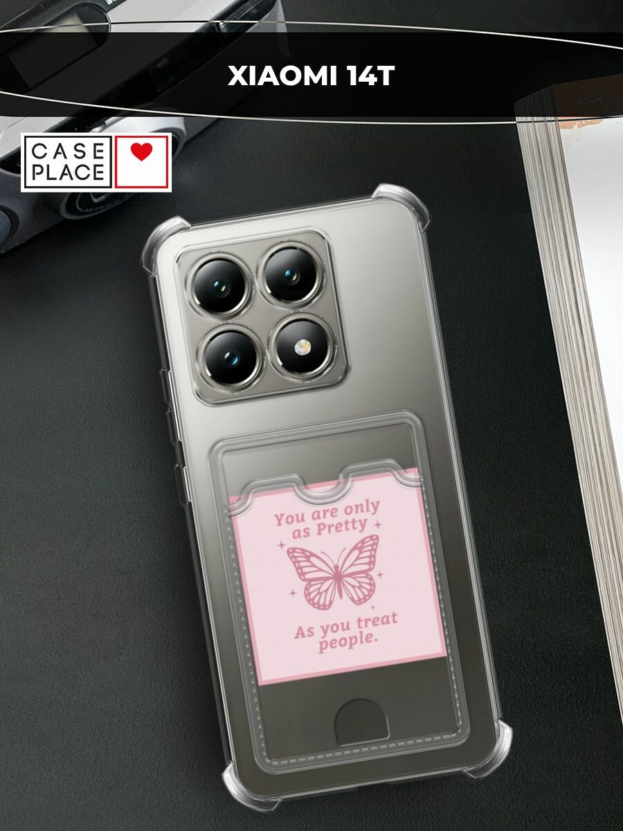Чехол на Xiaomi 14T (Сяоми 14T) с картой и принтом You are only as Pretty