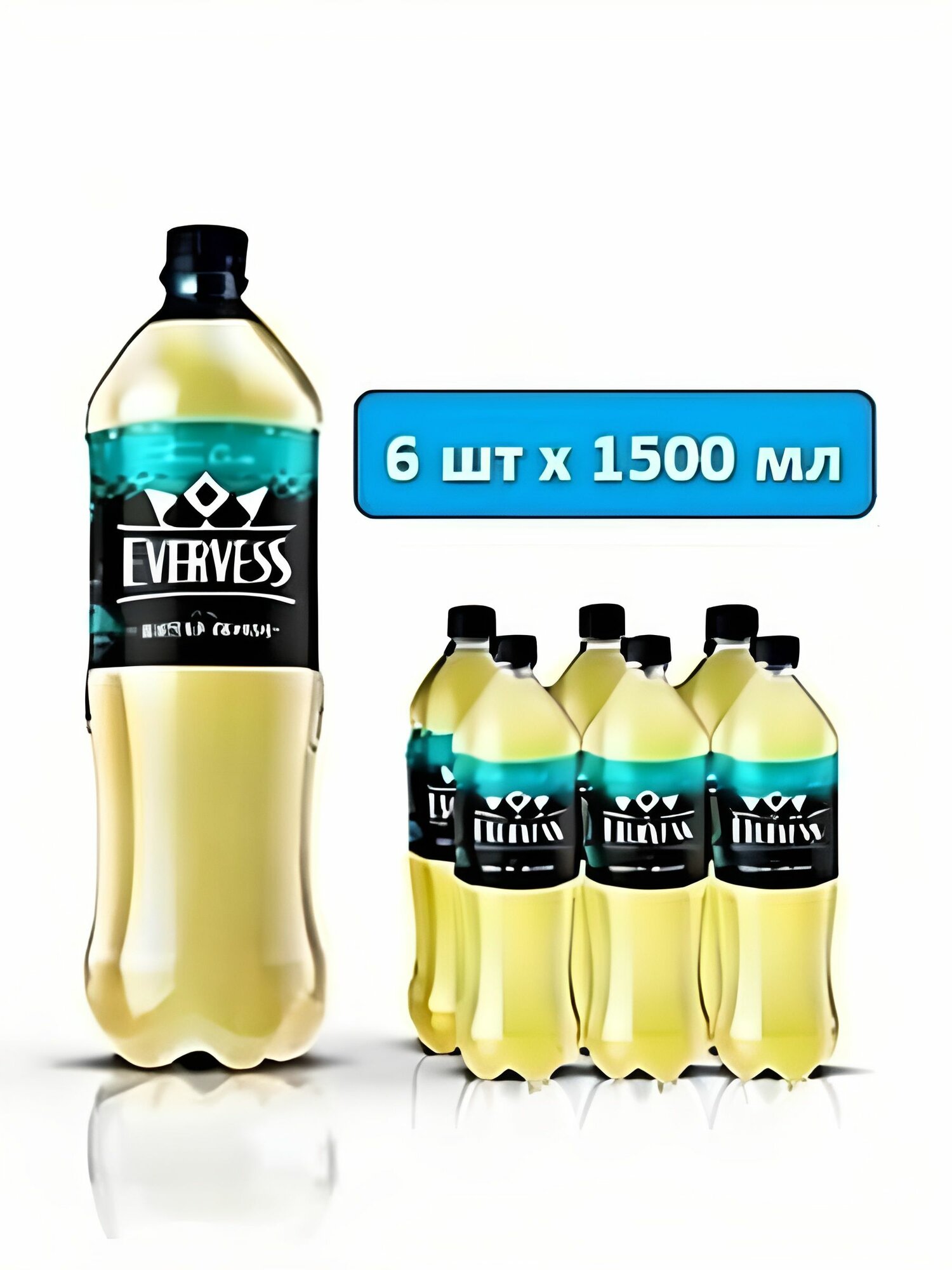 Напиток Evervess газированный, Лимон, 1,5л. ПЭТ. Упаковка 6 шт.