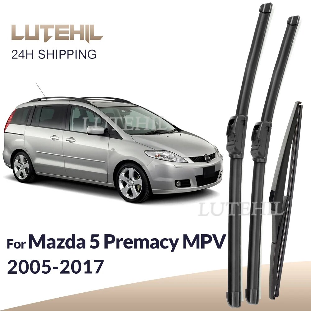 Для Mazda 5 Premacy MK2 MK3 MPV 2005-2017 2006 2007 стеклоочиститель передние и задние щетки стеклоочистителя лобовое стекло щетки 26 "+ 16" + 12"