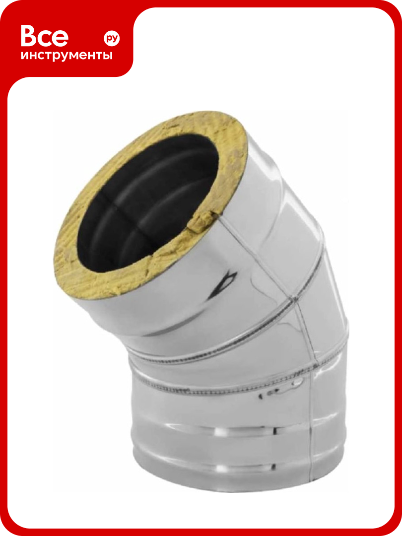 Сэндвич-колено FERRUM 135 градусов, 430, 0.5 мм, оцинкованная сталь, f120x200 f4120, для трубопроводных систем