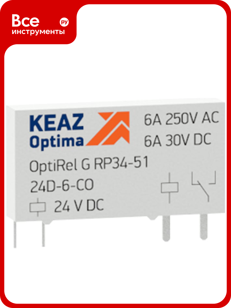 Реле промежуточное КЭАЗ OptiRel G RP34-51-60D-6-CO-S 281150
