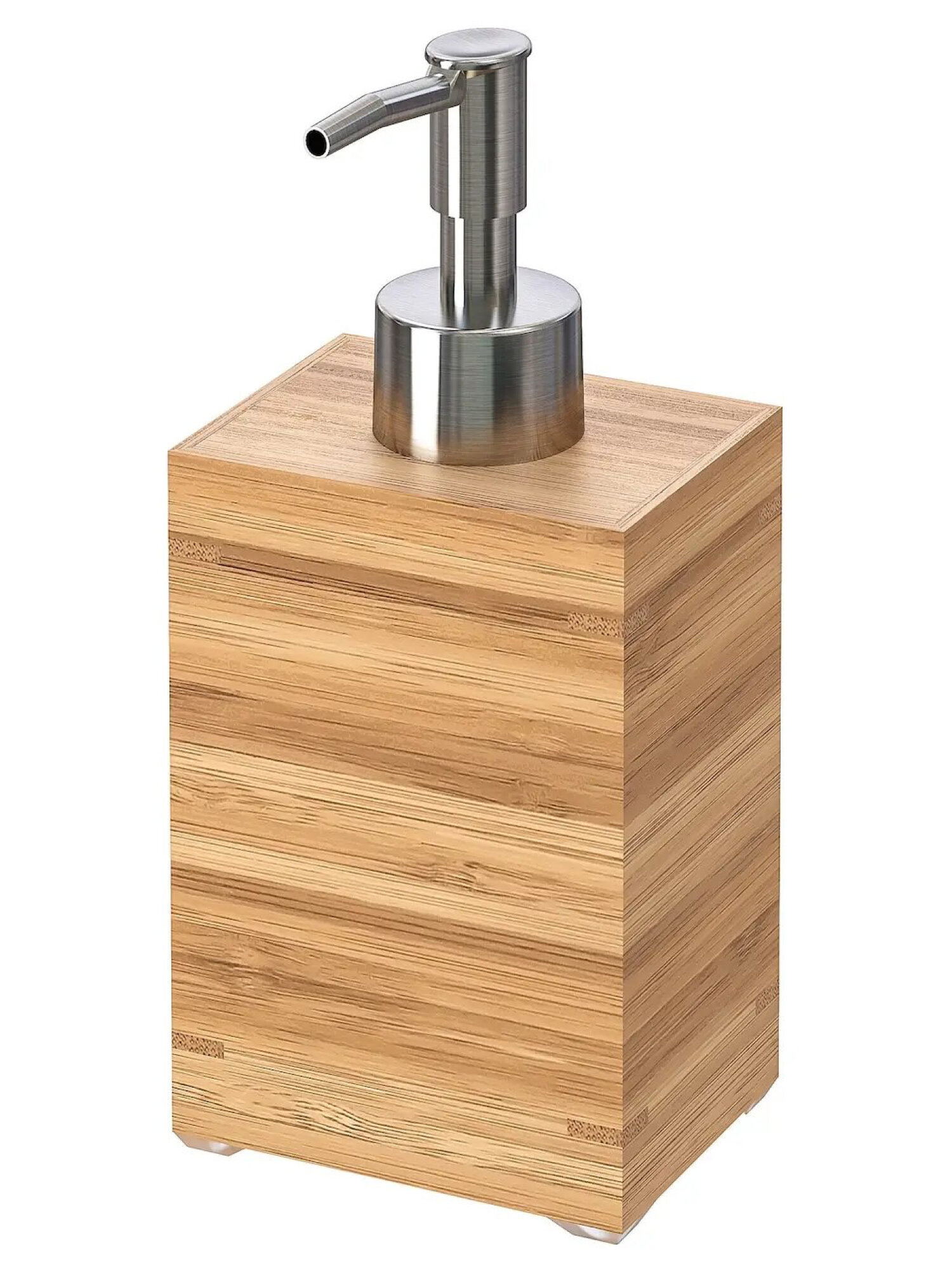 Диспенсер дозатор для жидкого мыла IKEA DRAGAN, деревянный, бамбук, квадратный, 350 мл