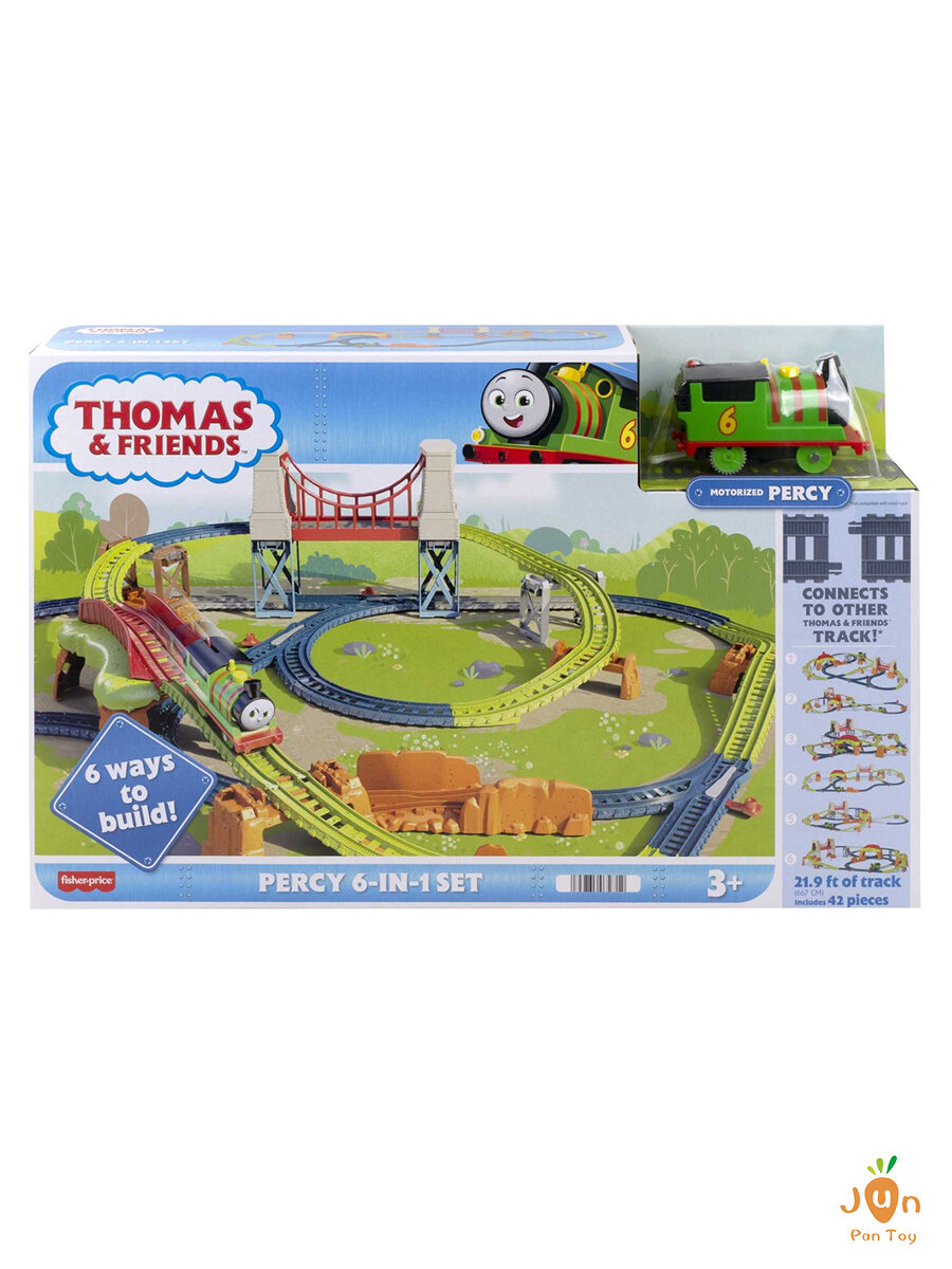 Fisher-Price Thomas Friends TrackMaster Train Set , набор из литого под давлением паровозика и гусениц для дошкольников в возрасте от 3 лет и старше, Игрушечный поезд с мотором