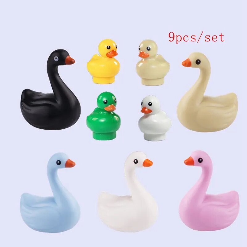 Строительные блоки мини бассейн лебедь утка/DIY детские игрушки/день рождения подарок 9 штук в комплект