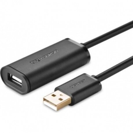 Кабель UGREEN US121 (10319) USB 2.0 Active Extension Cable with Chipset. 5 м. черный
