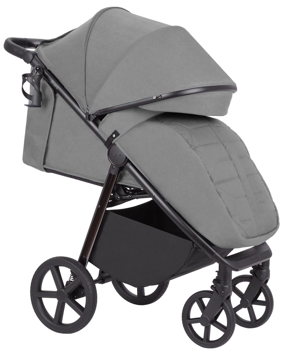 Прогулочная коляска Carrello Bravo Plus, Forest Grey, 6 мес - 3 года, черная