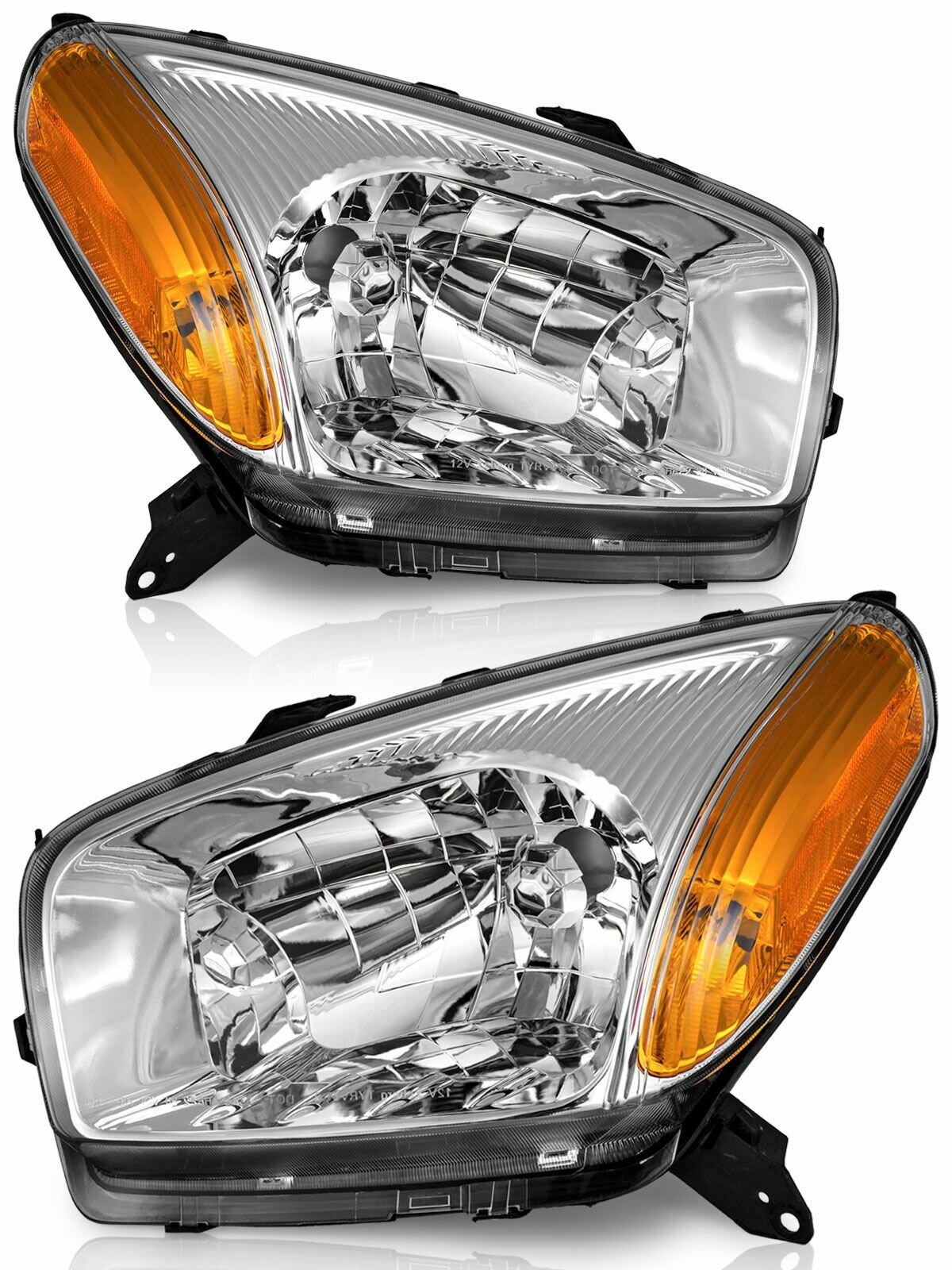 Комплект передних фар для Toyota RAV4 2001-2003 (левая + правая), оптика FEBERG, ручная регулировка