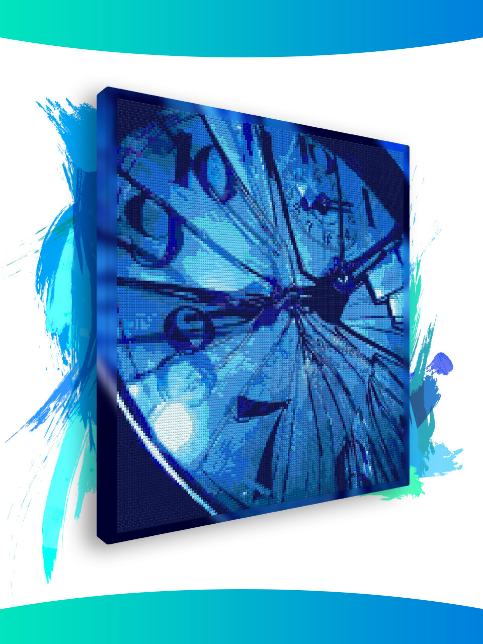 Алмазная мозаика на подрамнике - вышивка - Разбитые часы 40х40