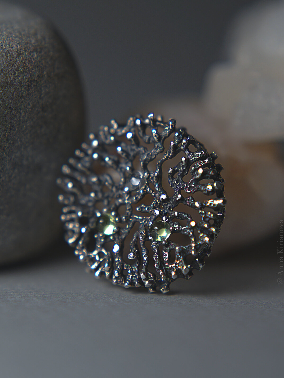 Подвеска, серебро, 925 проба, чернение, оксидирование, хризолит, оливин, кварц, перидот, горный хрусталь