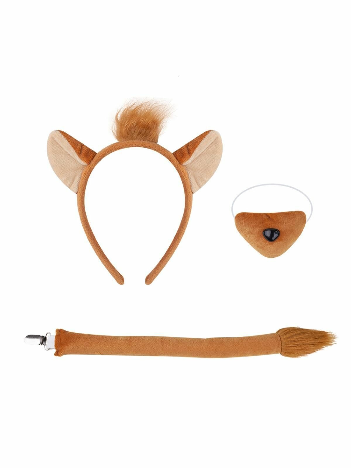 Костюм лисы с ушами, хвостом и юбкой-пачкой, Бурая лиса 3шт комплект