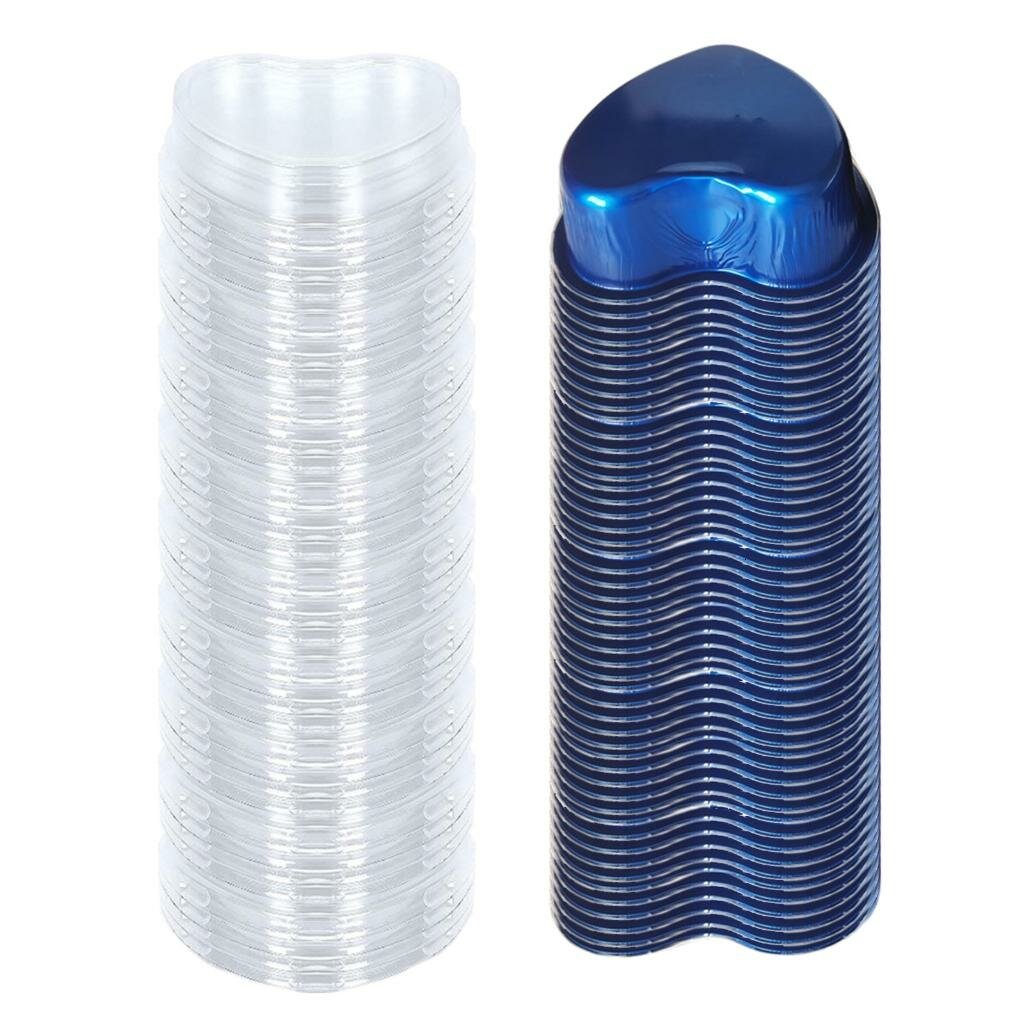 Набор из 50 одноразовых форм для мусса в виде сердца, Королевский синий