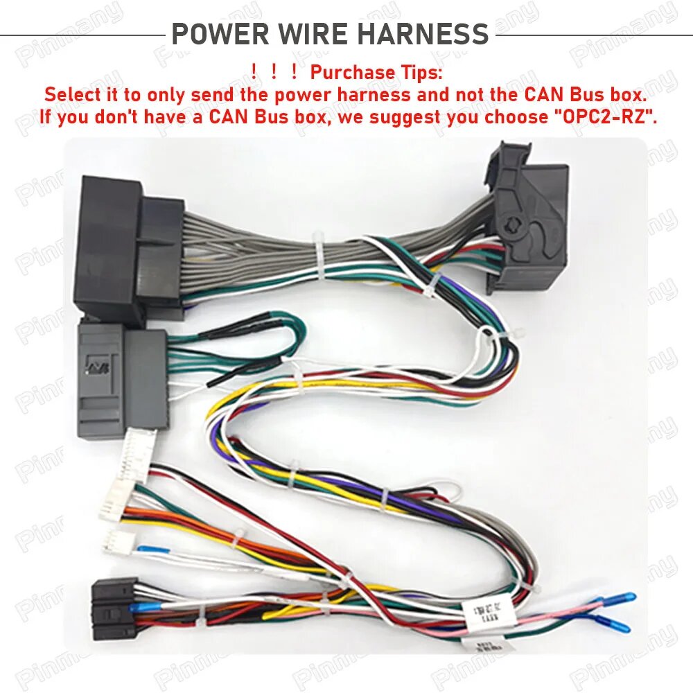 Автомобильный радиоприемник, головной блок Android, разъем жгута проводов питания, адаптер CAN Bus OPC2 для Opel Astra H Antara Corsa D Zafira Only Power Harness