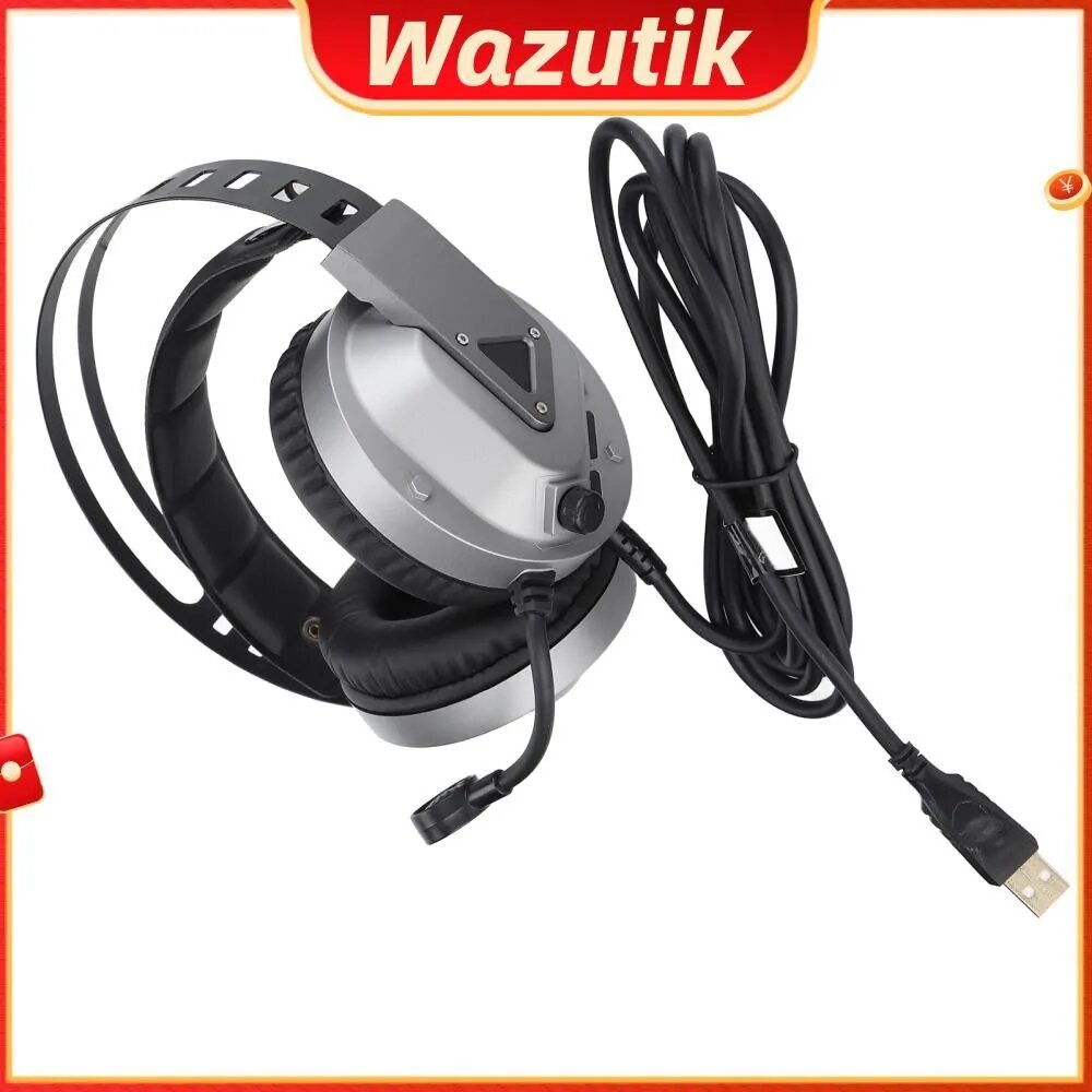 Wazutik игровой микрофон для компьютера с кнопкой отключения микрофона, mini jack 3.5 mm, конденсаторный, наголовный
