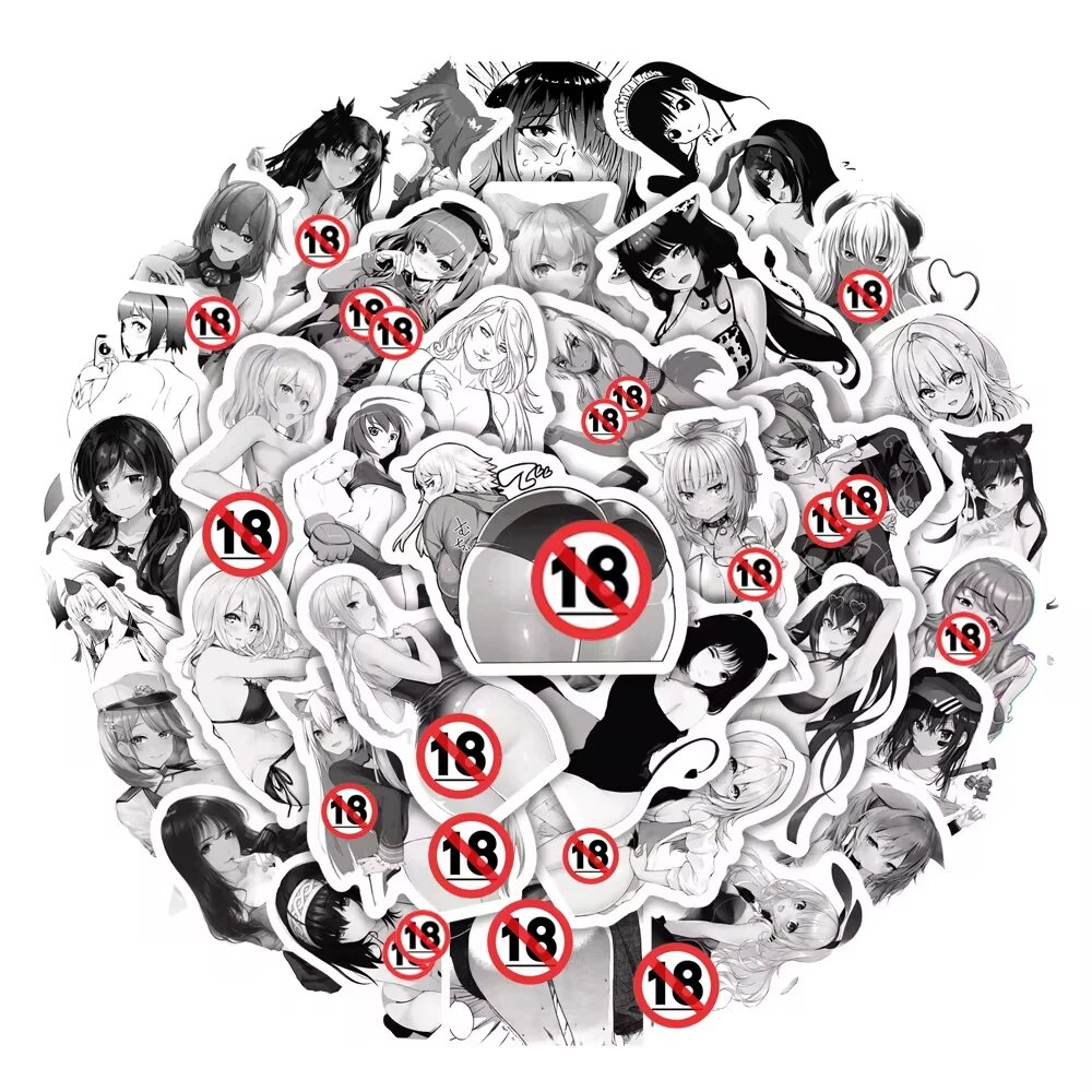 Airfriend Аниме-наклейки «Вайфу» 10PCS