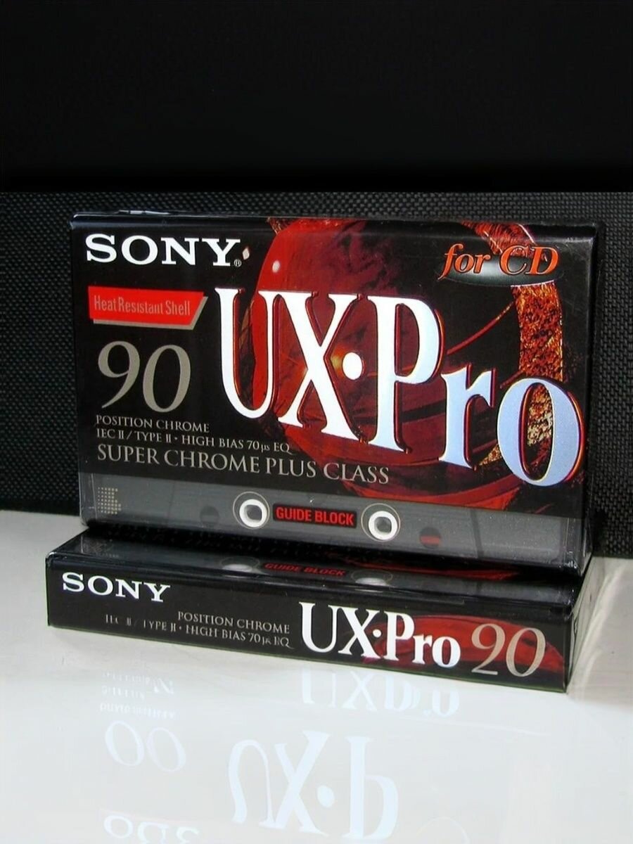 Аудиокассета Sony UX-Pro90 chrom , Франция, 1994 г,1 шт (90 мин, топовый хром)