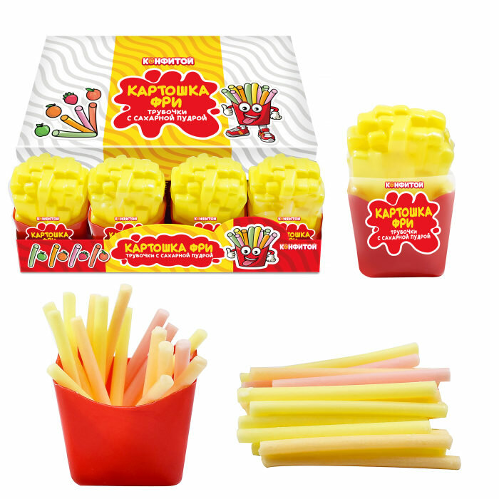 Картошка ФРИ Трубочки с сахарной пудрой, блок 20 шт.